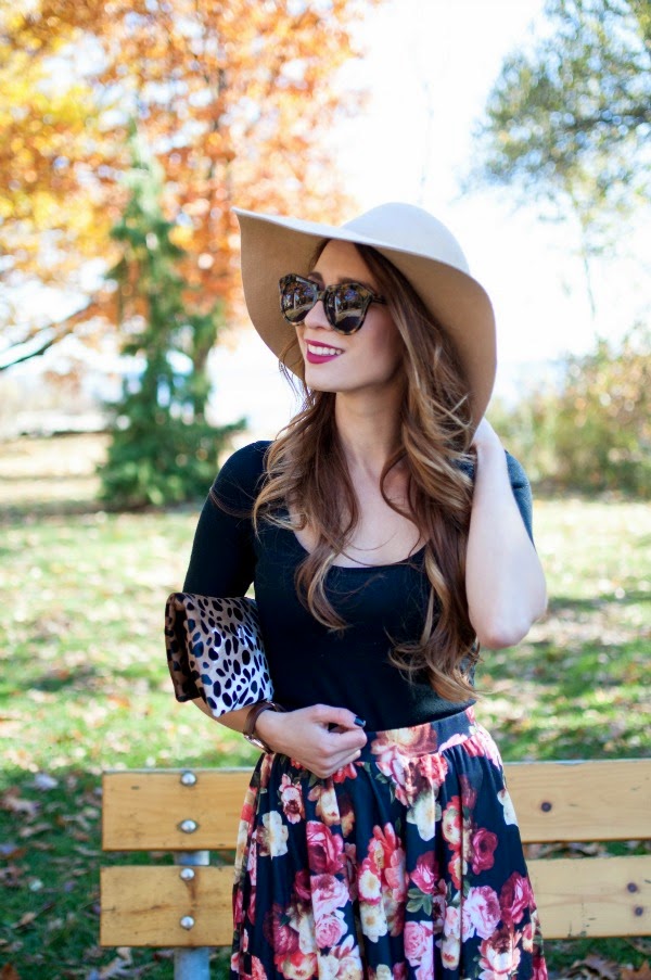 OOTD - Fall Floral Skirt Plus Exciting News! | La Petite Noob | A ...