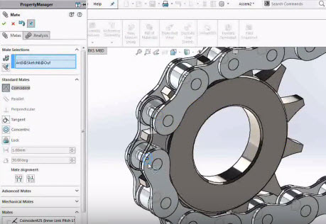 How to create Chain and Sprocket designing,assembling,Motion Study in ...