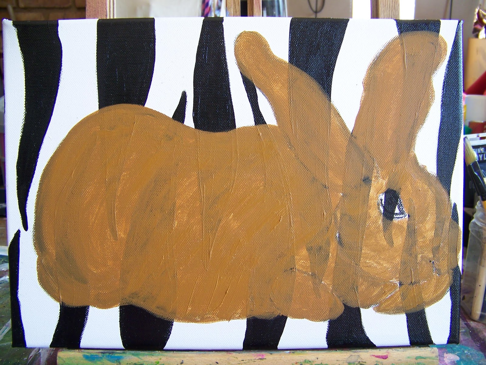 A Pretty Talent Blog: Painting A Modern Bunny in Oils and Acrylics