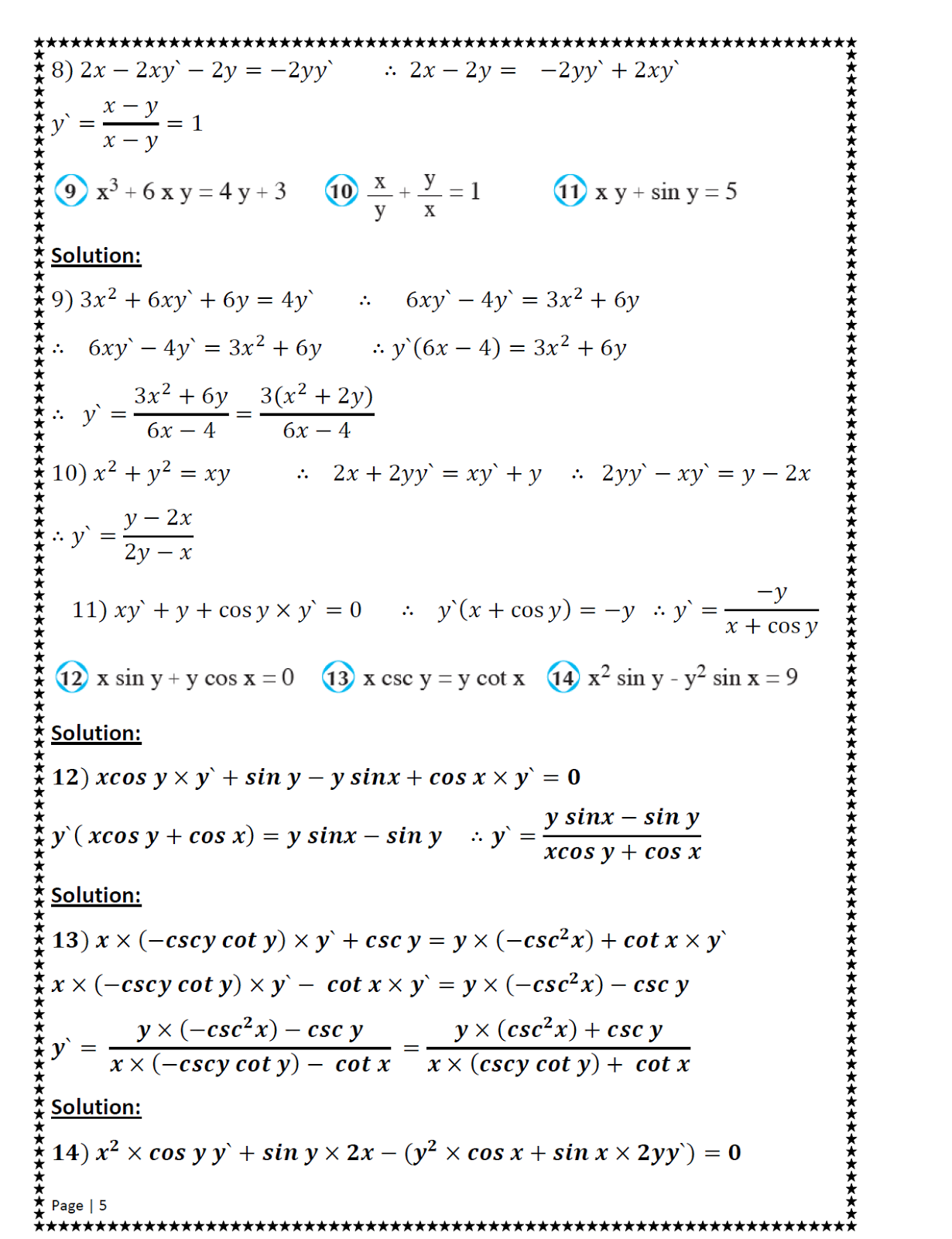 general maths: Implicit and Parametric Differentiation