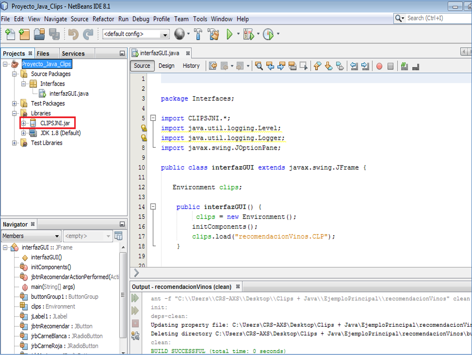 Integración de ClipsJNI–JAVA