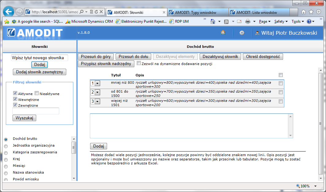 AMODIT - workflow learns from You: October 2012