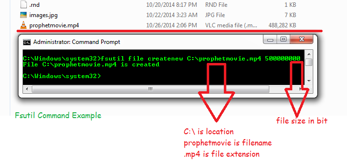 Create Fake File at any Size and any format without any software in Windows