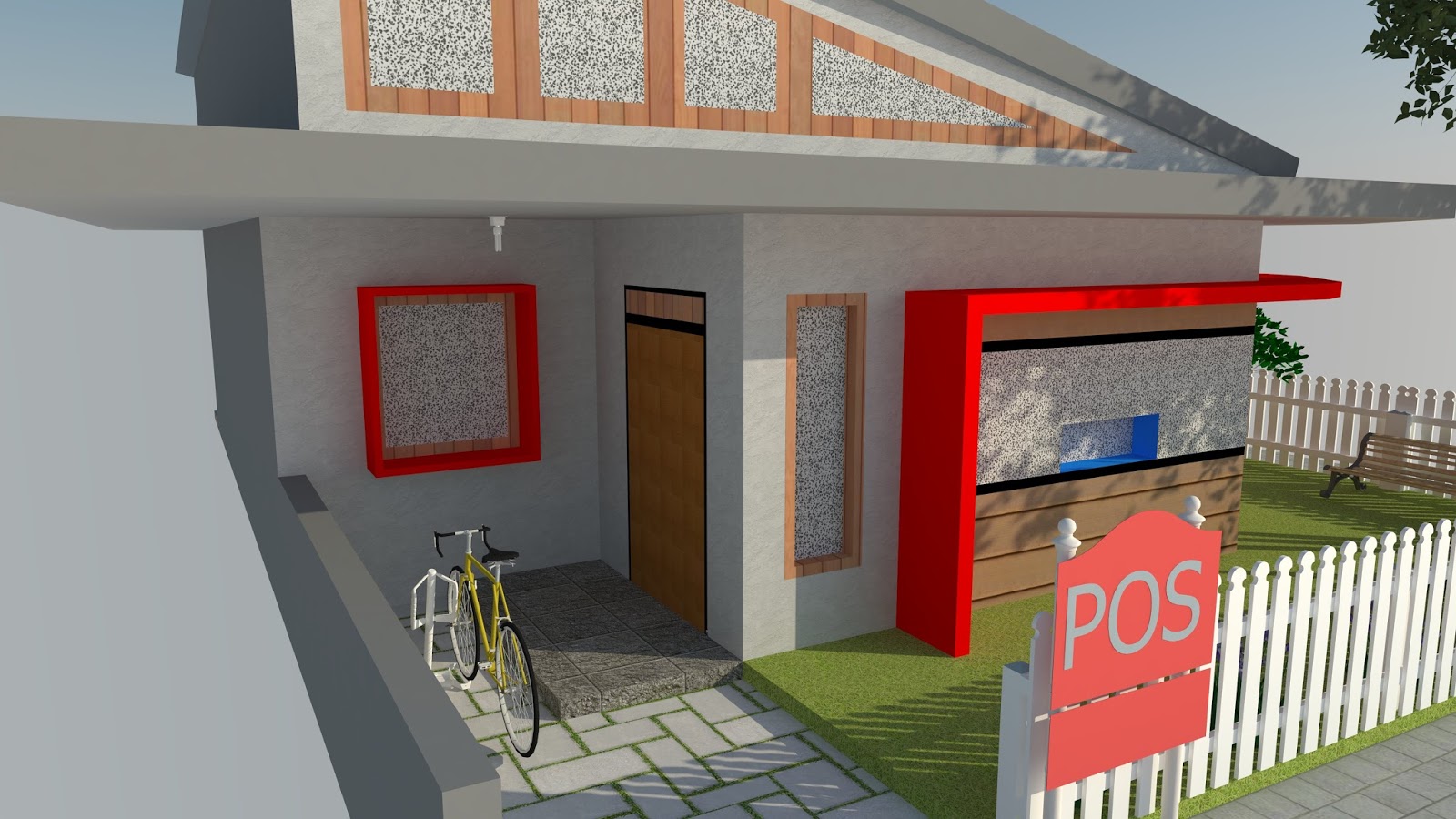 SKETCHUP : POS SATPAM ~ ARCHITECTURE