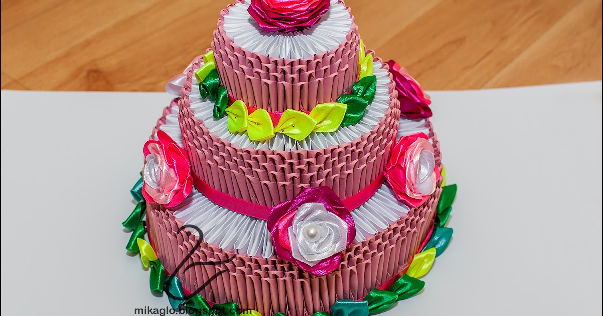 Origami 3d - mikaglo: 611. Tort z origami / 3d origami cake