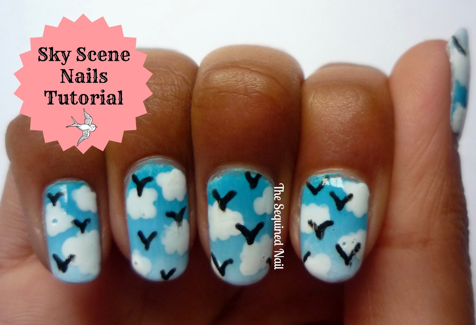 The Sequined Nail: Sky Scene Nails Tutorial