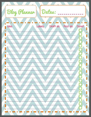 Cutie Pie Printables: Chevron blog planning printable