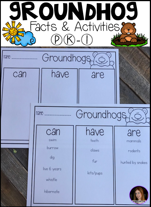 Groundhog's Day Activities for Preschool & Kindergarten - Kindergarten ...