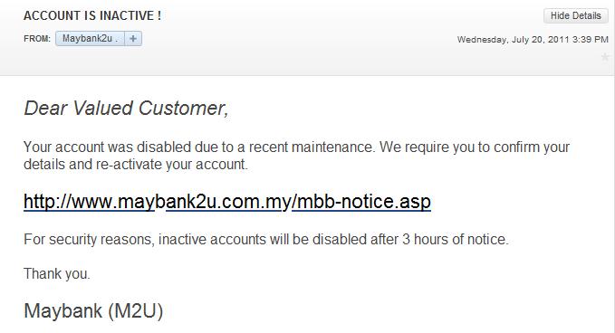Maybank Phishing Site July 2011