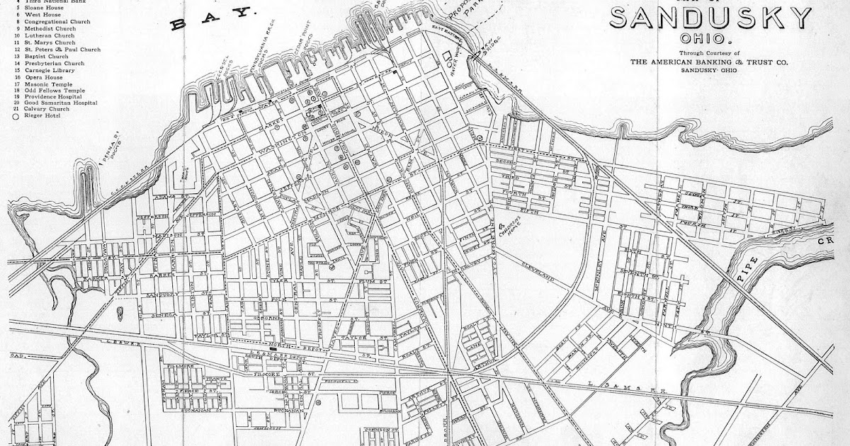 Sandusky History: Map of Sandusky, Circa 1915