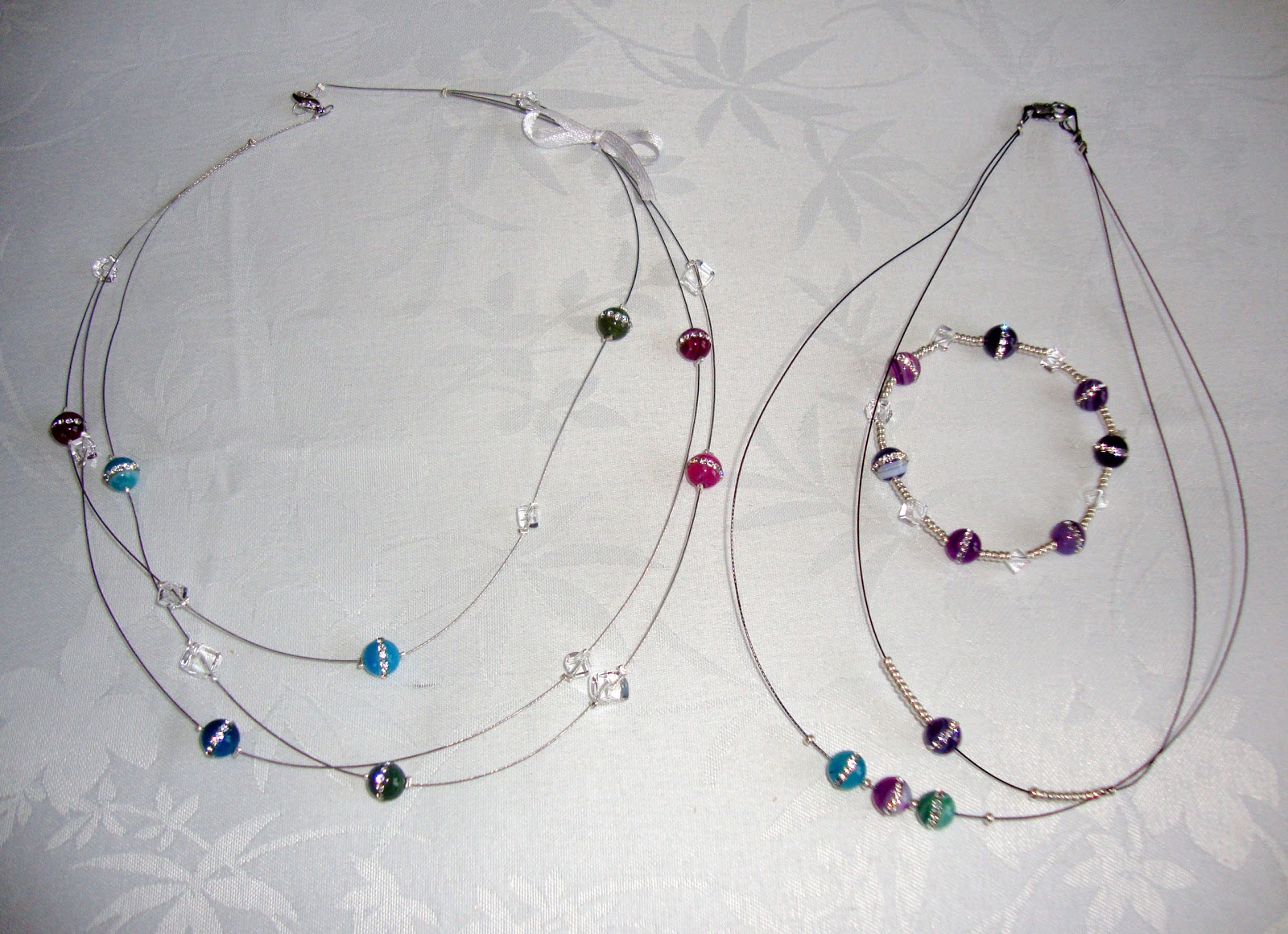 les colliers d'Alice.....: colliers agate incrusté cristal sur 3 rangs ...