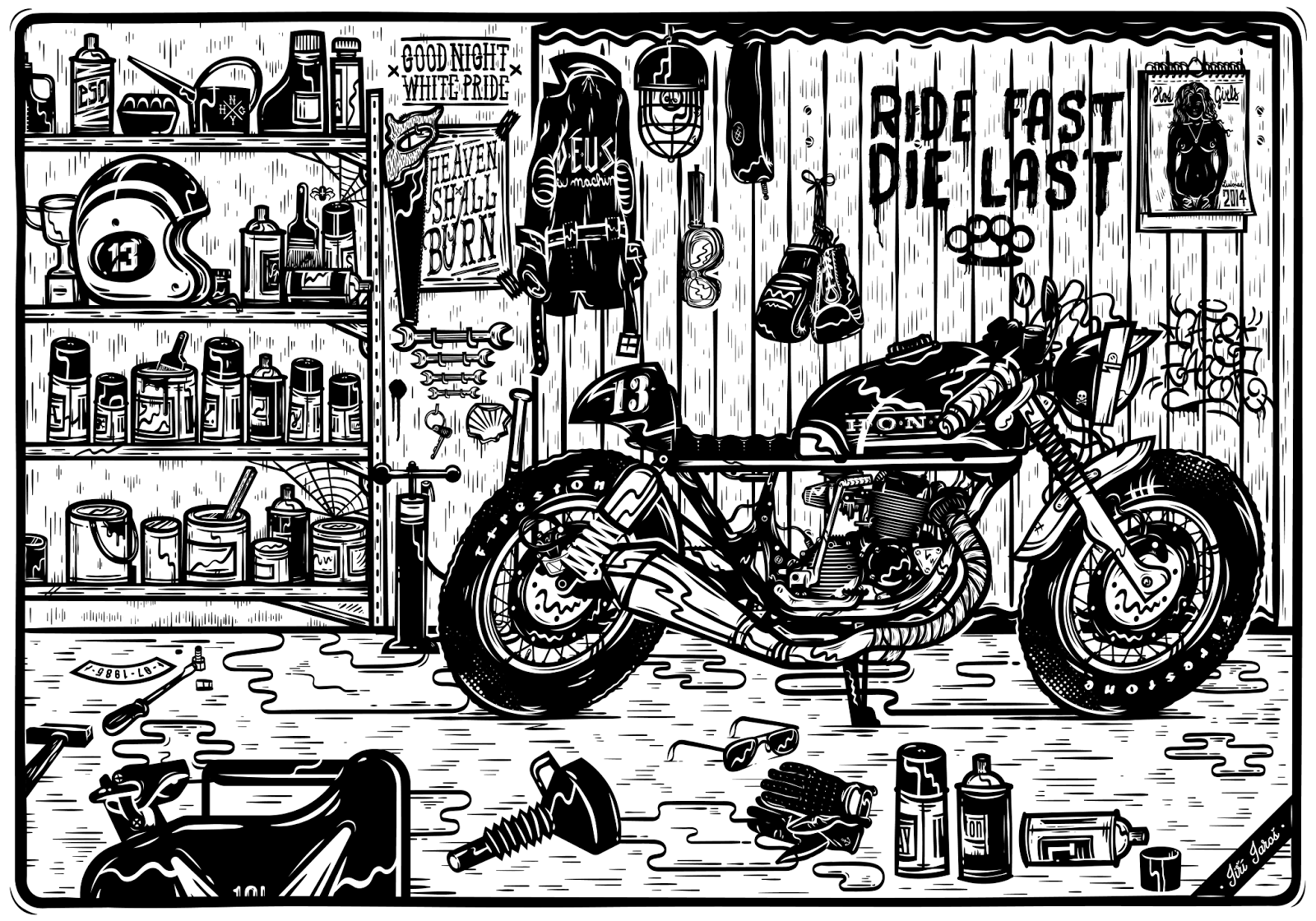 Cafe Racer Illustrations - RocketGarage - Cafe Racer Magazine