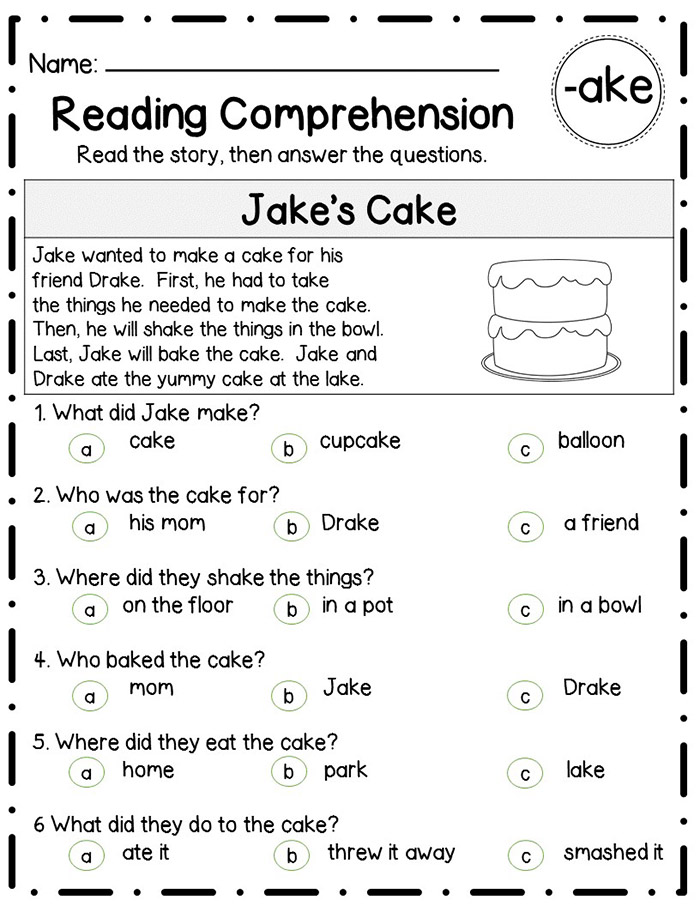 Kindergarten Reading Comprehension Worksheets | Kindergarten Worksheet