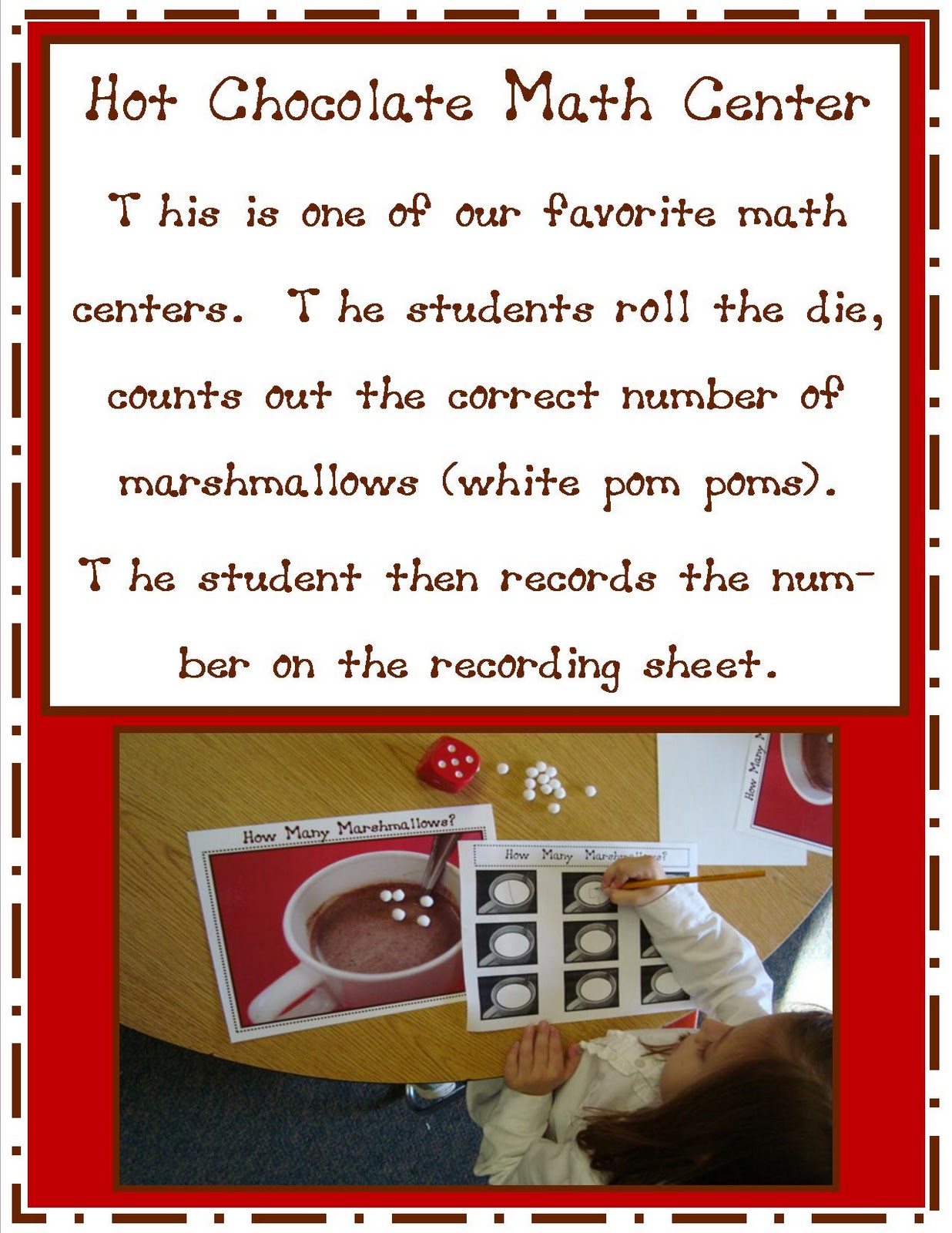 Golden Gang Kindergarten: Hot Chocolate Math Center