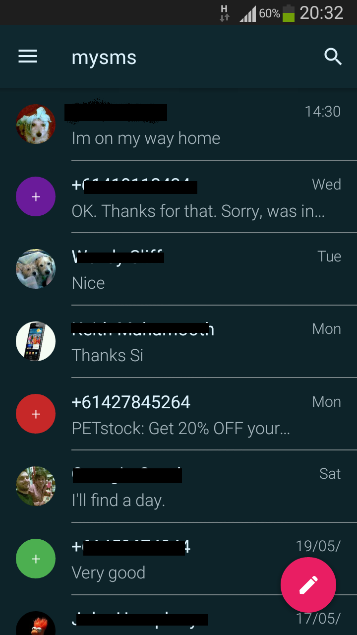 Two A Day: Google Play. MySMS text message cloud sync.