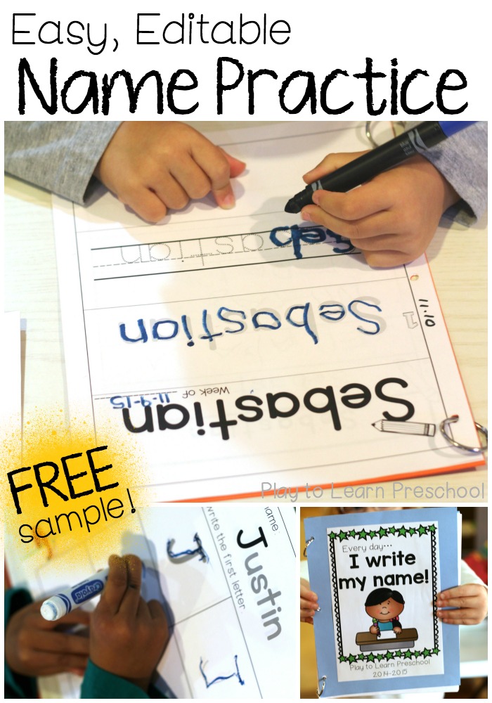 Easy Name Practice Worksheets | Play to Learn Preschool | Bloglovin’