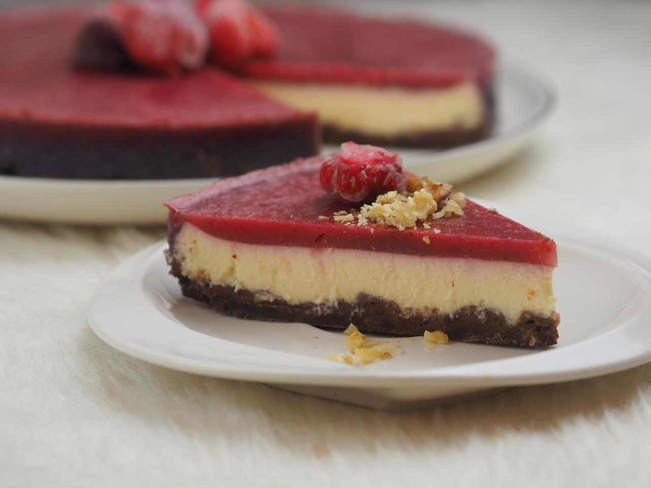 Jahodový bezlepkový cheesecake