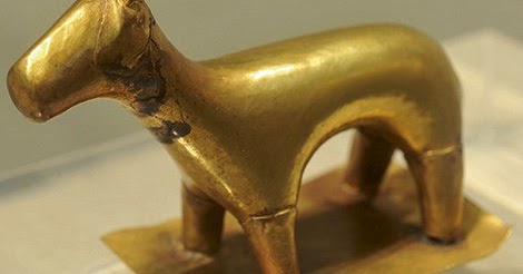 Greek Art & Mythology: Gold ibex figurine,