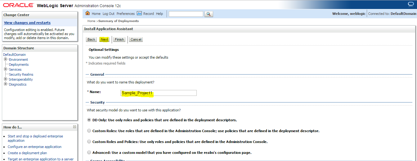 Sudarshan's Blog - Oracle ADF/JDeveloper: Deployment of ADF application to Weblogic server ...