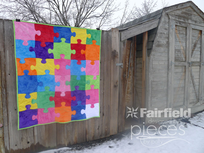 Pieces by Polly: Puzzle Quilt with Cuddle Fabric - Free Quilt Pattern