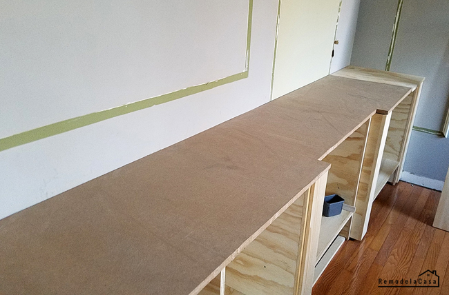 Family Room Built-in - The Countertop and Base Cabinet Trim ...