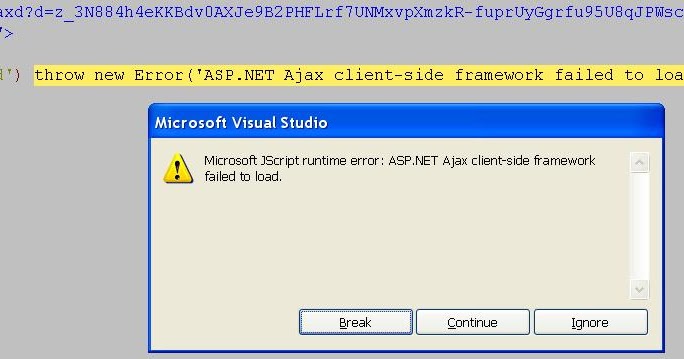 Developers Tips And Tricks Aspnet Ajax Client Side Framework Failed To Load Andor Sys Is