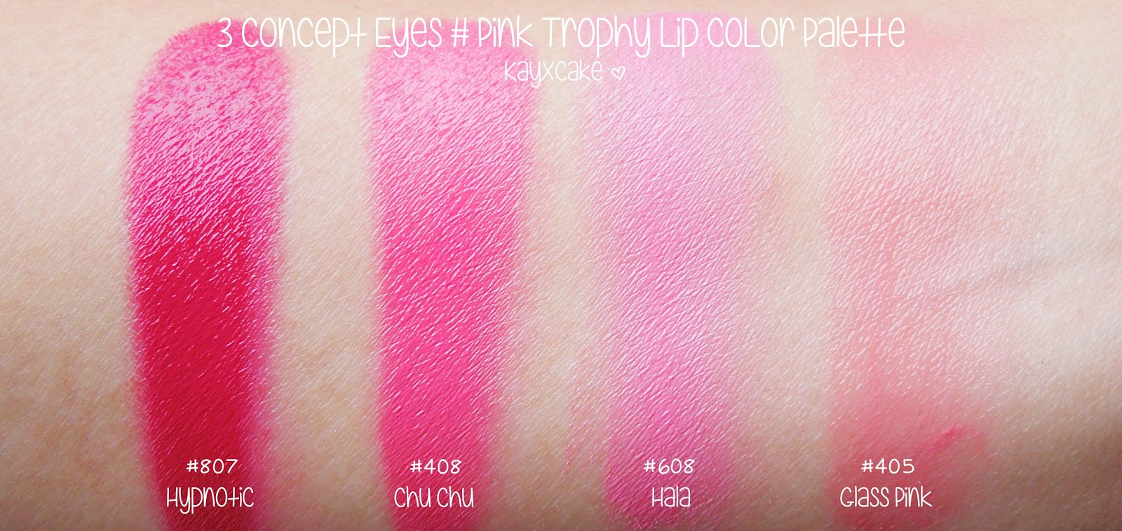 Kay Cake Beauty: 3 Concept Eyes Pink Trophy Lip Color Palette ♡ Review ...