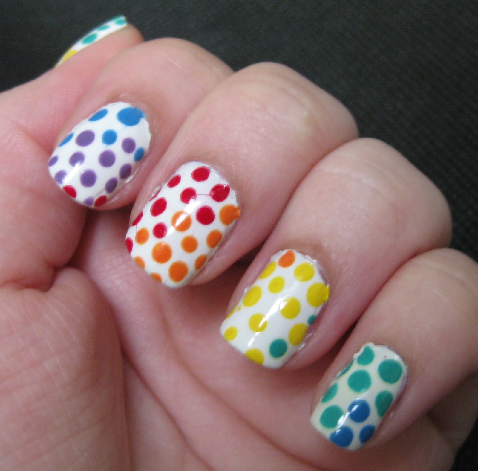 Unprofessional Nails: Rainbow polka dots