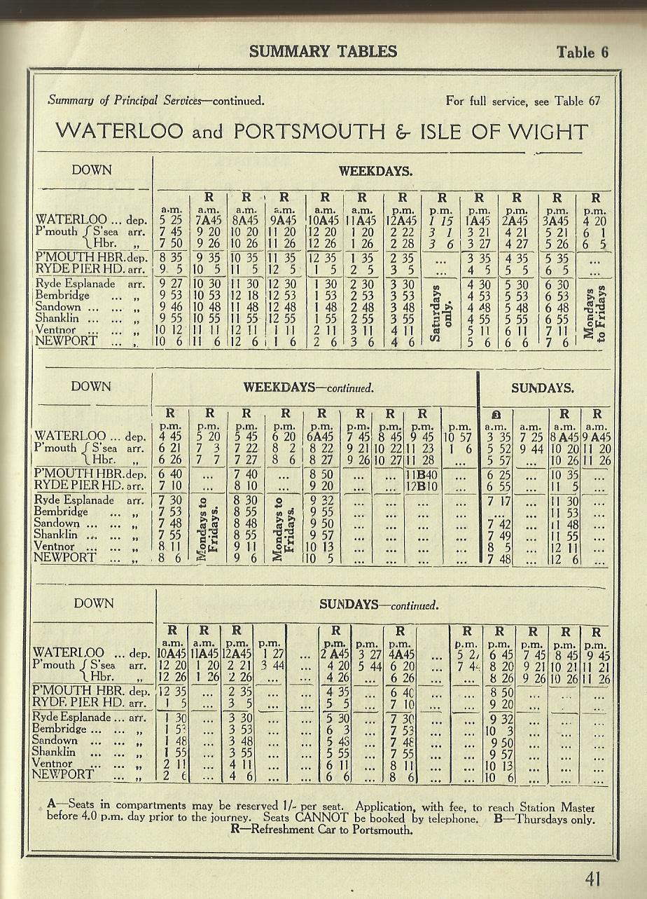 BRITISH RAILWAYS SOUTHERN REGION TIMETABLE SEPTEMBER 1949