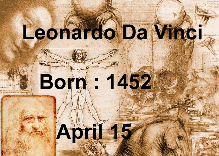 Εφημερ-είδηση Tέχνες και Γράμματα : 15/4/1452 γεννήθηκε ο Leonardo Da Vinci