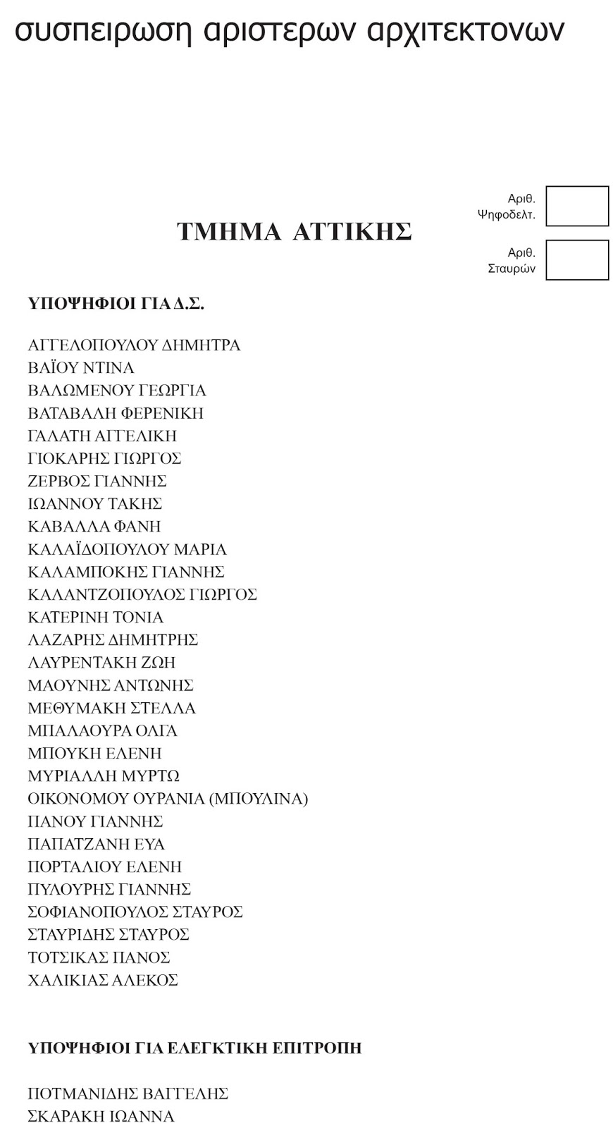 συσπειρωση αριστερων μηχανικων: Τα Ψηφοδέλτια της συσπειρωσης αριστερων ...