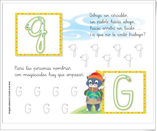 Recursos didácticos para imprimir, ver, leer: Letra "g" (El jardín de ...