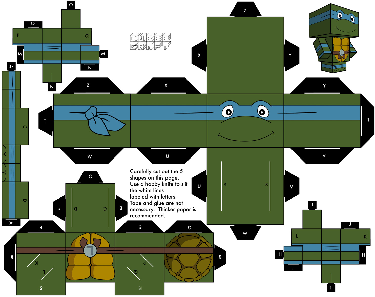 CubeeCraft: Teenage Mutant Ninja Turtles | Paper toys, Paper crafts ...