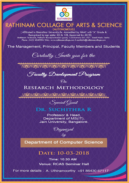 Faculty Development Program on Research Methodology - 10th March 2018 ...