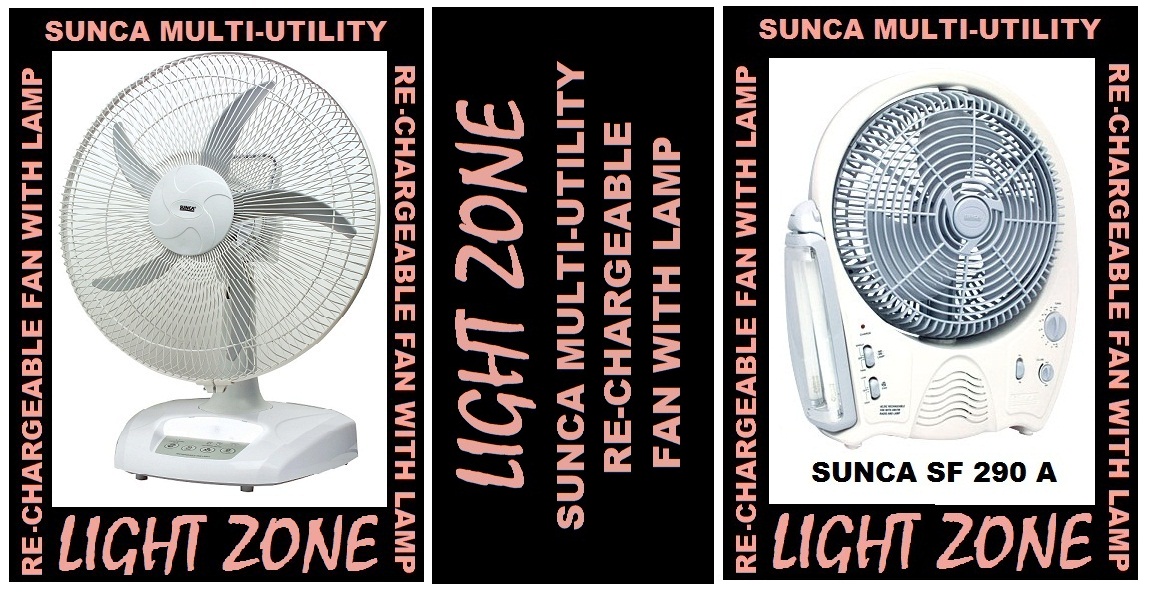 SUNCA RECHARGEABLE FANS WITH EMERGENCY LED LIGHTS - COLLECTION - 2014 ...