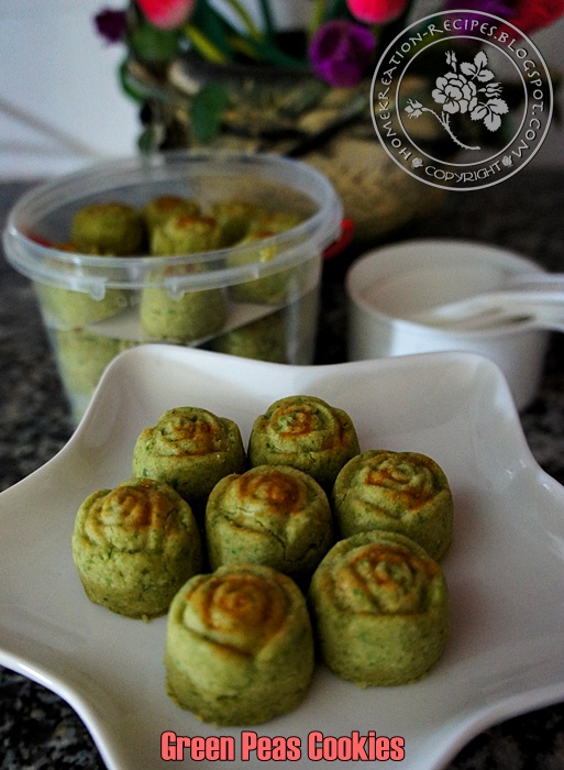 HomeKreation - Kitchen Corner: Green Peas Cookies (Biskut Kacang Peas)