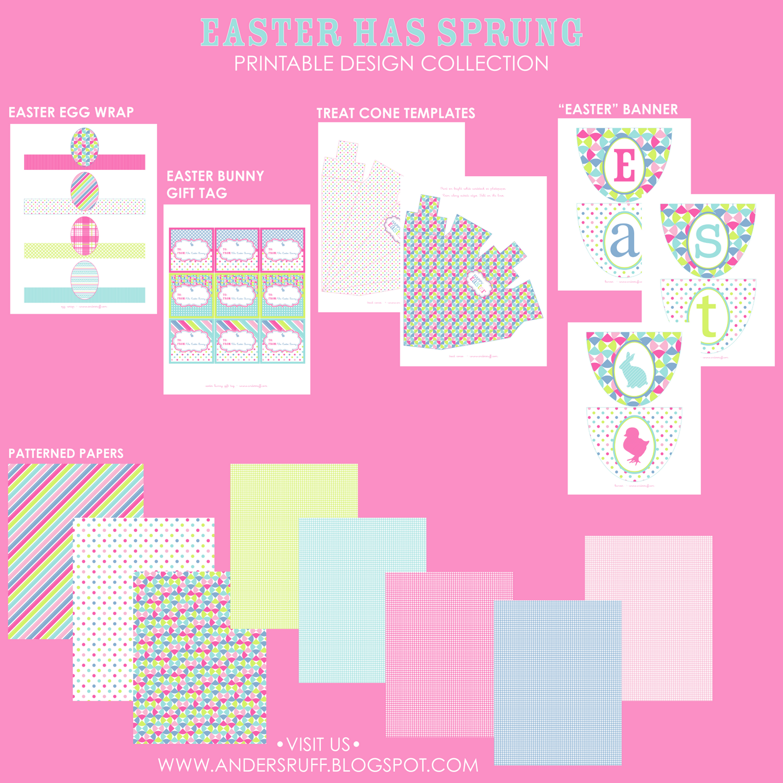 "Easter Has Sprung" Printable Collection and Invitation - Anders Ruff ...