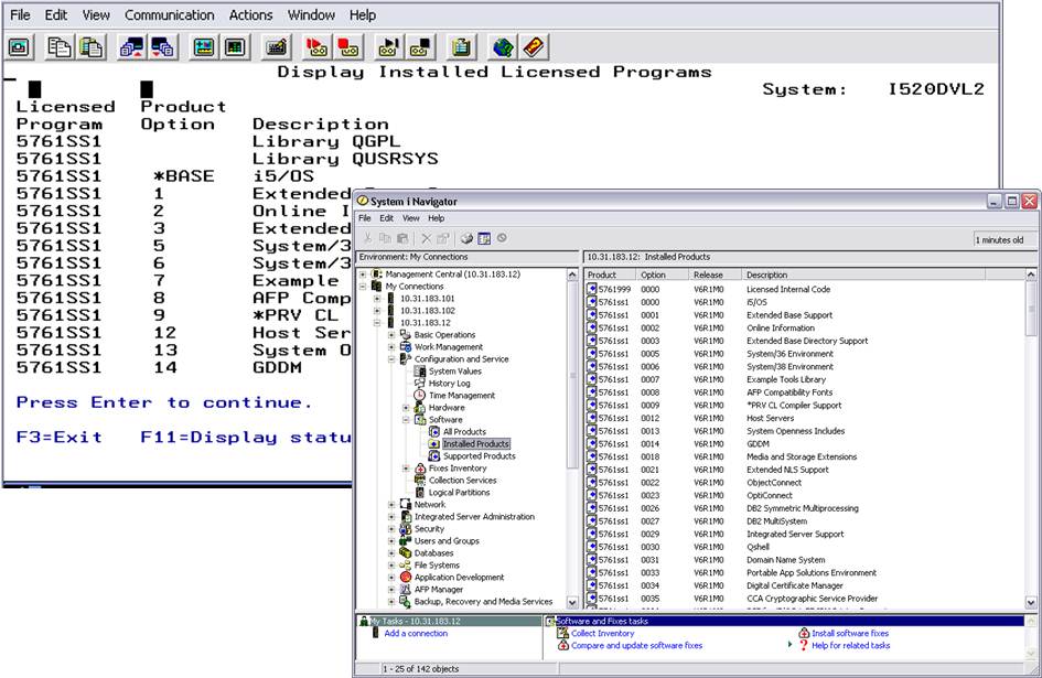 AS400 IBM POWER i: Installed Software