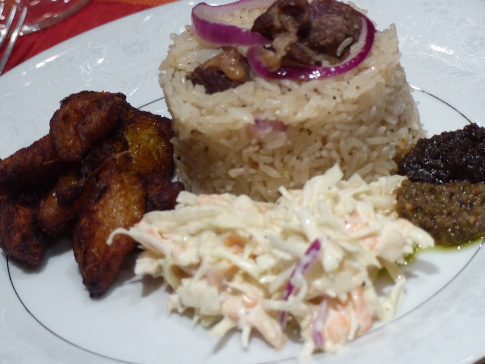 Aftrad Village Kitchen: Toolu Beef Angwa Mu (Salted Cured Beef Oil Rice)