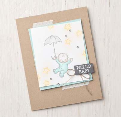 Aussie Stampers : Baby Card using the Moon Baby Stamp Set. Stampin' Up ...