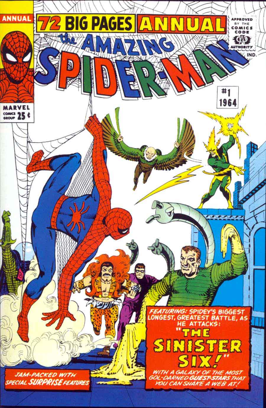 Amazing Spider-man Annual #1 - Steve Ditko art & cover + 1st Sinister ...