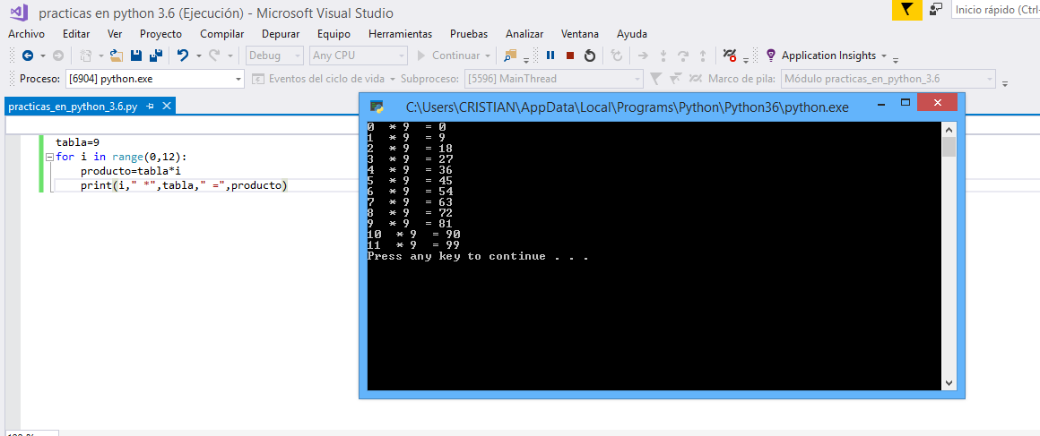 Ciclo o bucle for in en python 3.8.2 con visual estudio 2019 ~ Articulos de programacion en ...