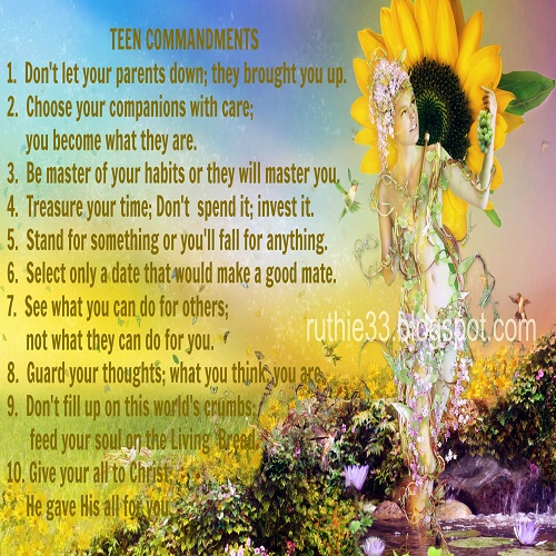 My Blog Of Inspirations: Teen Commandments