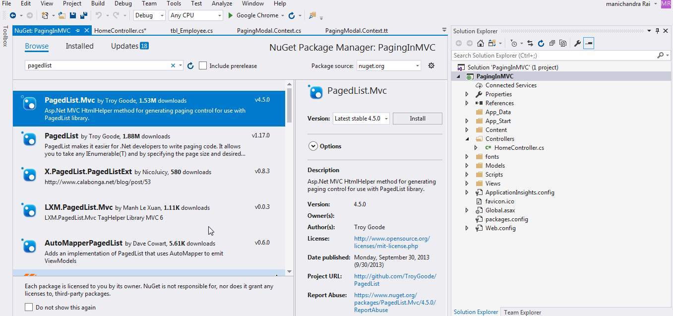Implement paging in Asp.net MVC using PagedList library ~ Mani chandra Implement paging in Asp.net MVC using PagedList library ~ Mani chandra