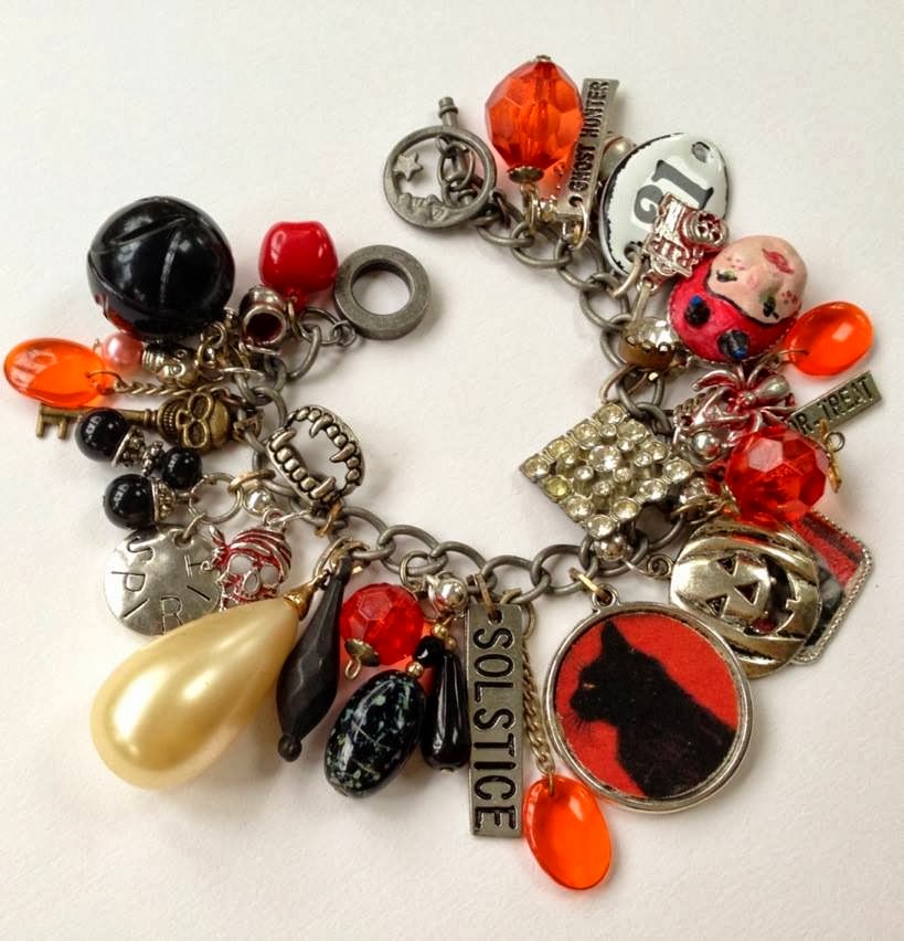 pinkflamingo61: Halloween charm bracelet clay devil altered art charms