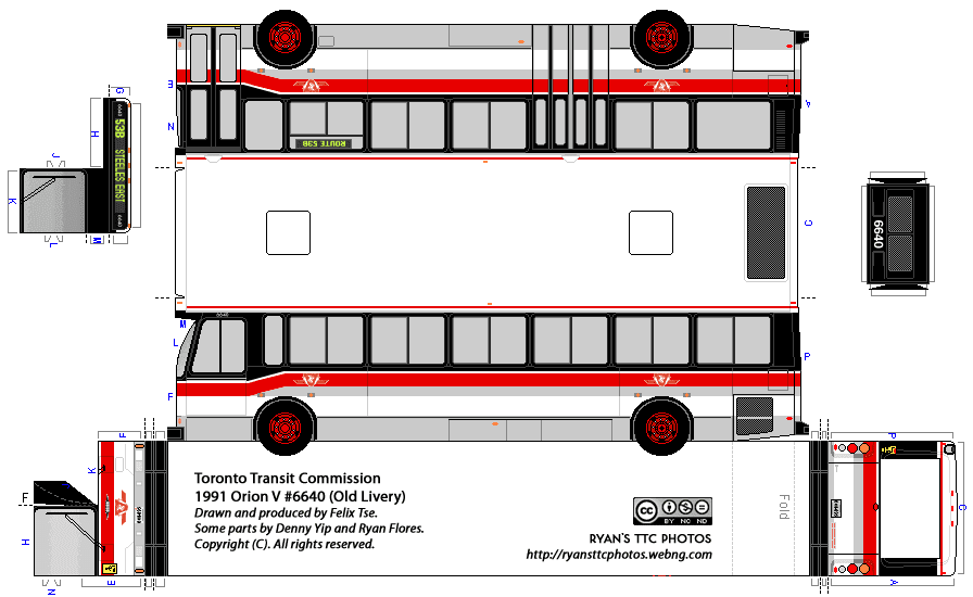 SP. Papel Modelismo: PaperBus 1991 Orion V - Toronto Transit Commission