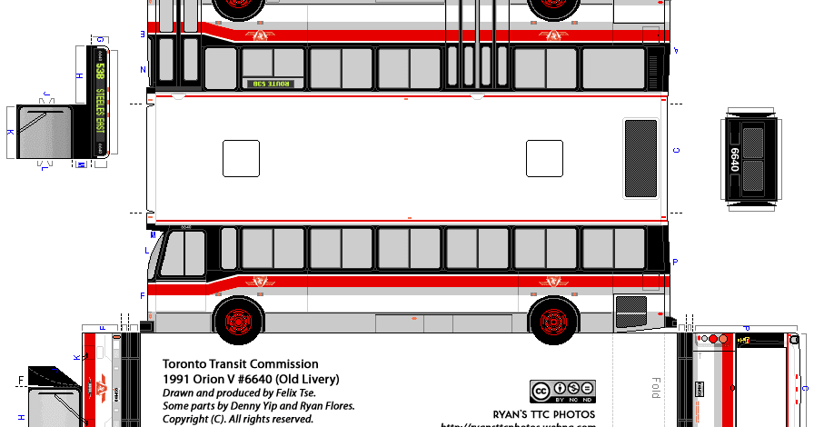 SP. Papel Modelismo: PaperBus 1991 Orion V - Toronto Transit Commission
