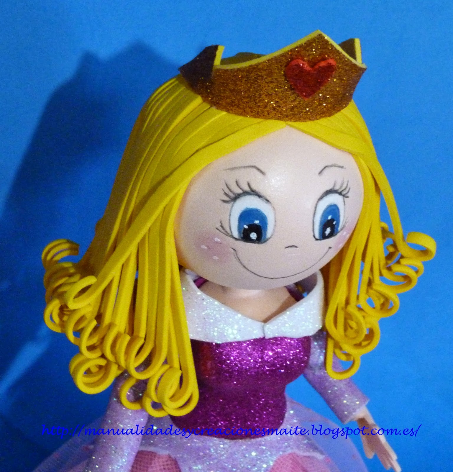 Manualidades y Creaciones Maite F.: Fofucha Princesa AURORA.