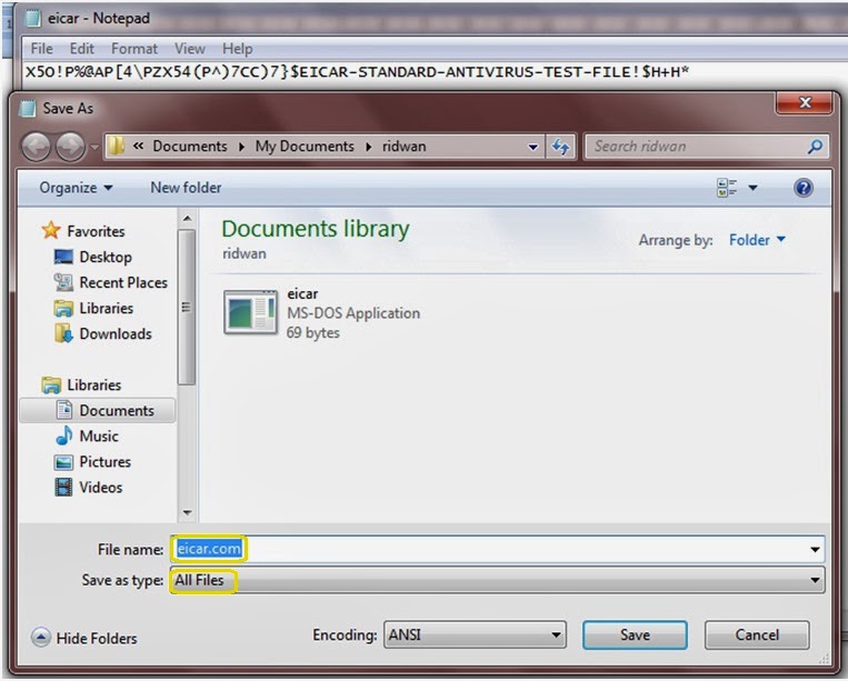 Mengetes Program Antivirus dengan Membuat Virus Palsu