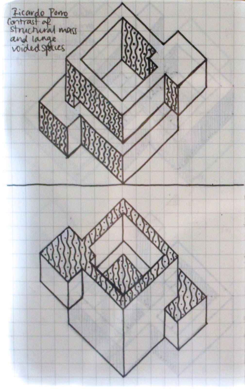 Lillian Xue: Project 2: Axonometric #5 on Sketchup